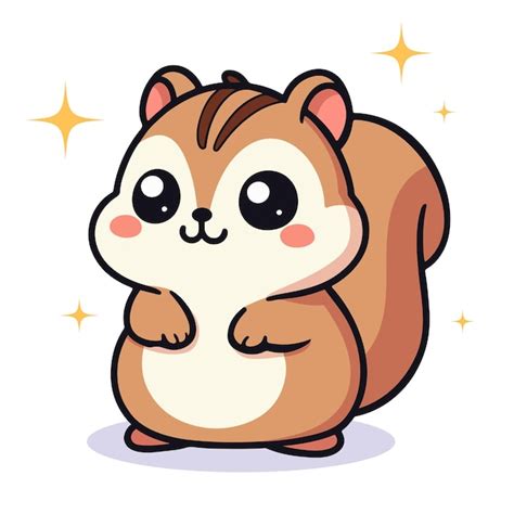 Kawaii Squirrel Cartoon Vector Illustration In Flat Style Premium Ai