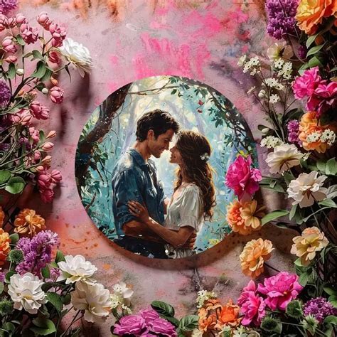 1 шт Кругла металева стінна картина зі сценою романтичного Temu Poland