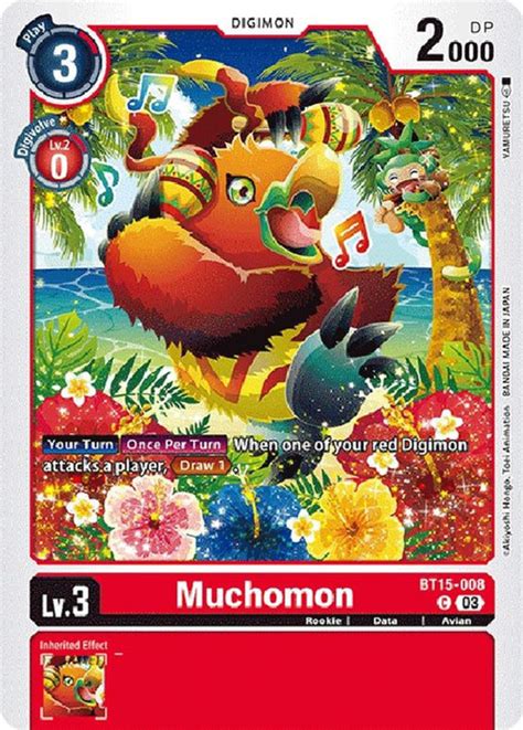 Digimon Exceed Apocalypse Single Card Common Muchomon Bt15 008 Toywiz