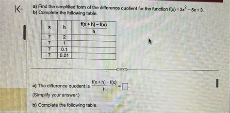 solved a find the simplified form of the difference