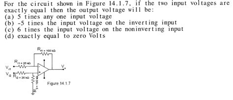 Solved For The Circuit Shown In Figure If The Two Chegg