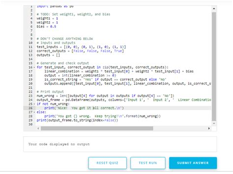 Python Why Is No Output Displayed In Udacity Although The Code Works