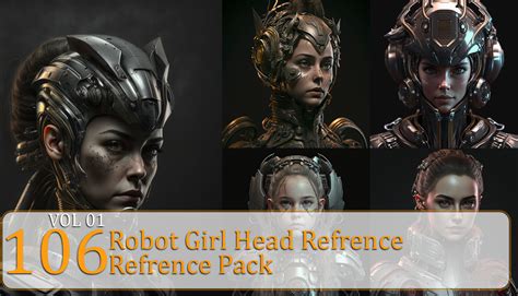 Artstation 106 Robot Girl Head Refrence V1 Artworks