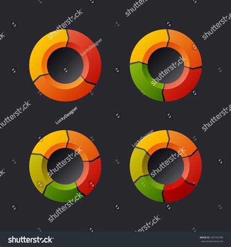 Circular Chart Template Set Vector Stock Vector Royalty Free