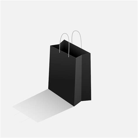 Premium Vector Paper Black Bag Icon Vector Illustration