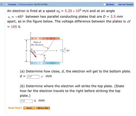 Solved An Electron Is Fired At A Speed V 0 5 20 Times 10 6