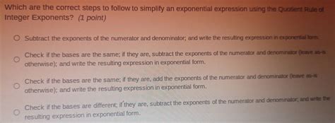 solved which are the correct steps to follow to simplify an