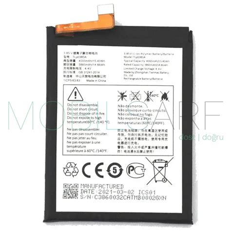 TCL 20E Batarya Satın Alın Garantili TLP038DA