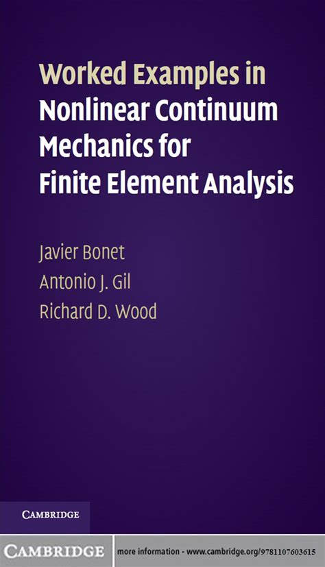 Worked Examples In Nonlinear Continuum Mechanics For Finite Element Analysis EBook By Javier