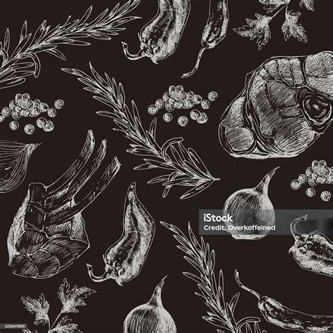 벡터 고기류 스테이크 스케치 그림이요 디자이너 템플릿을 음식 손으로 그린 고기에 대한 스톡 벡터 아트 및 기타 이미지 고기