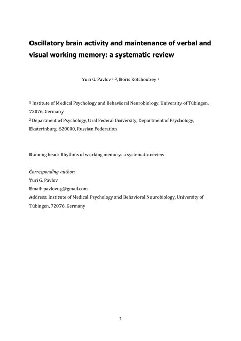 Pdf Oscillatory Brain Activity And Maintenance Of Verbal And Visual Working Memory A