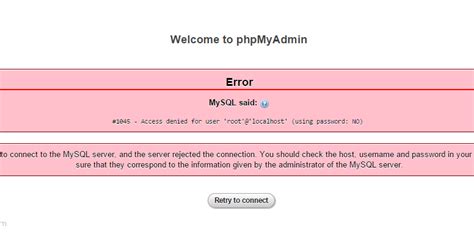 Mengatasi Access Denied For User Rootlocalhost Using Password No