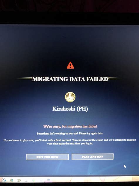 Migration Failed Inside League Of Legends Client Rgarena