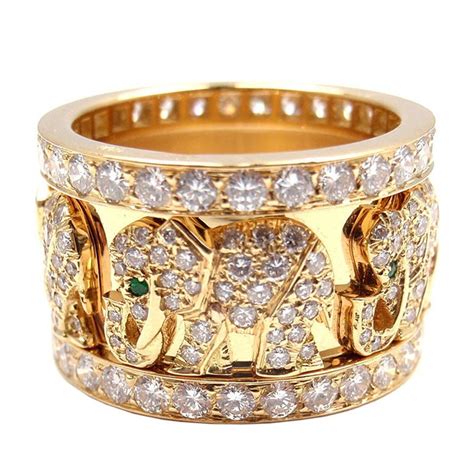 Cartier Emerald Diamond Yellow Gold Elephant Ring At 1stdibs Cartier
