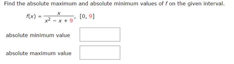 Solved Find The Absolute And Local Maximum And Minimum