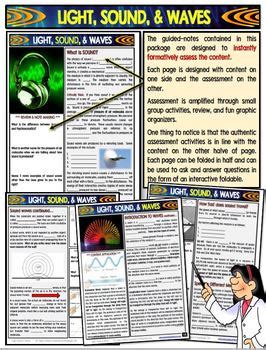 Light Sound And Waves Unit Guided Note Packet TpT