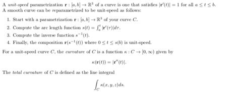 Solved A Unit Speed Parametrization R A B → R3 Of A