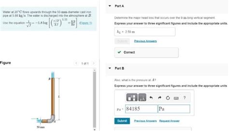 Solved Water At C Flows Upwards Through The Mm Chegg
