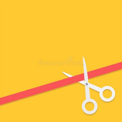 Scissors Cut Straight Red Ribbon On The Right Grand Opening Ceremony