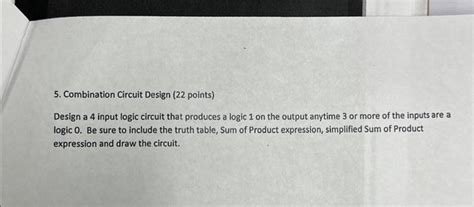 Solved Combination Circuit Design Points Design A Chegg