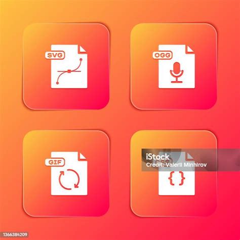 set svg file document ogg and css icon vector stock illustration
