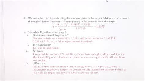 Solved Question 4 Independent Samples T Test A What Was