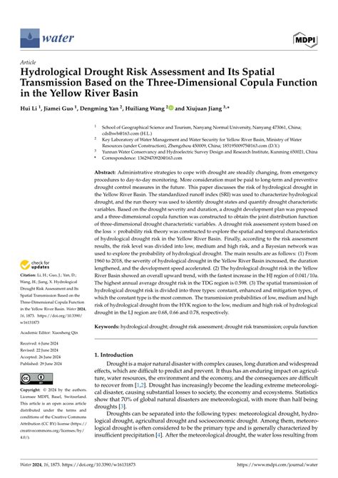 Pdf Hydrological Drought Risk Assessment And Its Spatial Transmission Based On The Three