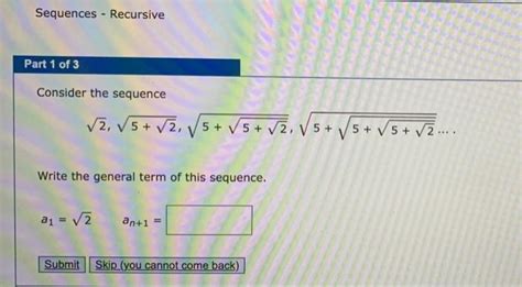 Solved Consider The Following Convergent Sequence A1 1