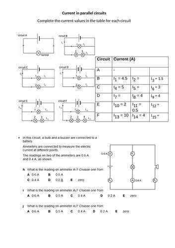 Gcse Physics Parallel Circuits Current And Voltage Circuits Lesson