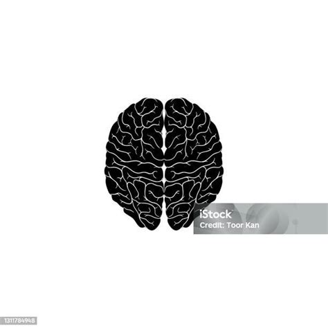 현대 미니멀 한 흑인 인간의 두뇌 아이콘 벡터 인간의 아이콘의 간단한 두뇌 흰색 배경에 격리 된 상단 보기 뇌 기호 검은색에 대한 스톡 벡터 아트 및 기타 이미지 Istock