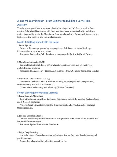 ai ml learning path documentation pdf machine learning artificial