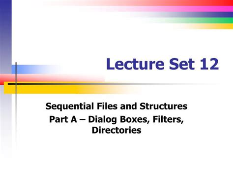 Ppt Lecture Set 12 Powerpoint Presentation Free Download Id5597464