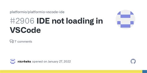 ide not loading in vscode · issue 2906 · platformio platformio vscode
