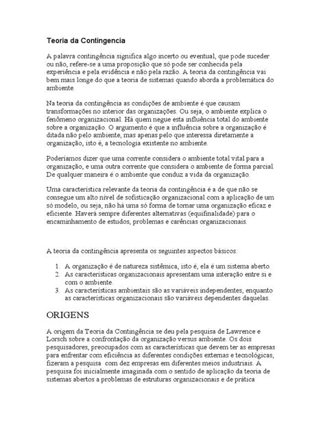 Teoria Da Contingencia Pdf