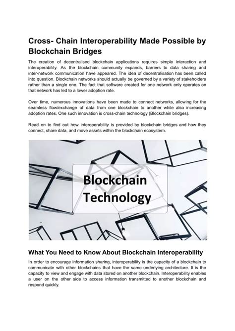 PPT - Cross-Chain Interoperability Made Possible by Blockchain Bridges PowerPoint Presentation ...