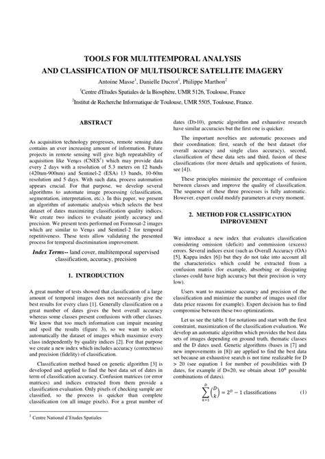 Pdf Tools For Multitemporal Analysis And Classification Of Multisource Satellite Imagery