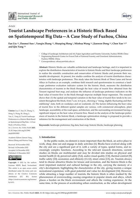 Pdf Tourist Landscape Preferences In A Historic Block Based On Spatiotemporal Big Data—a Case