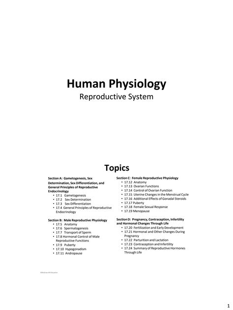 Solution Human Physiology Reproductive System Studypool