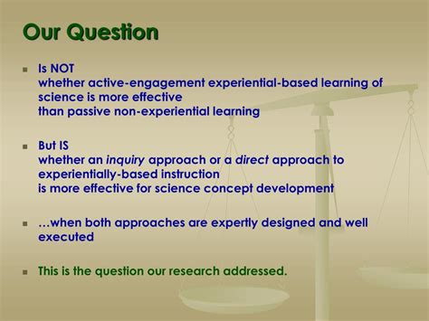 Ppt Experimental Comparison Of Inquiry And Direct Instruction In Science Powerpoint
