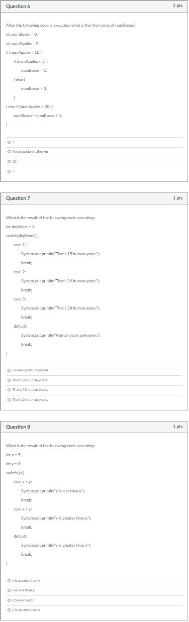 Solved Question Pts After The Following Code Is Chegg