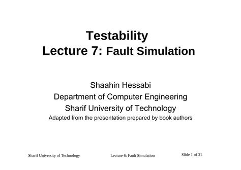 PDF Testability LtLecture Fault Simulation DOKUMEN TIPS