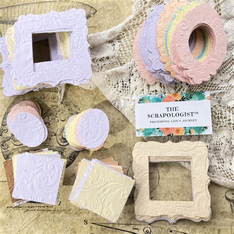 Embossed Die Cut Paper Frames Ovals And Squares Pastel Assortment C