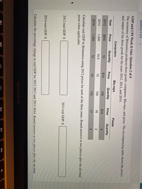 solved question 7 of 8 gdp and cpi work it out question 2