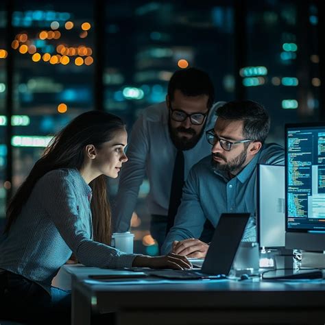 Computer And Teamwork Solving Problems In The Tech Industry Premium Ai Generated Image