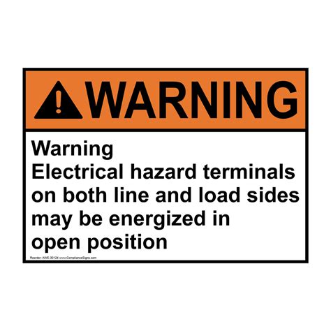 Warning Sign Warning Electrical Hazard Terminals On Both ANSI