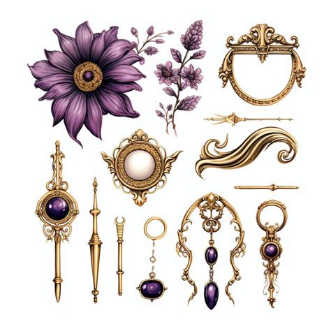 Premium Ai Image Beautiful Purple Victorian Classic Monocle Clipart