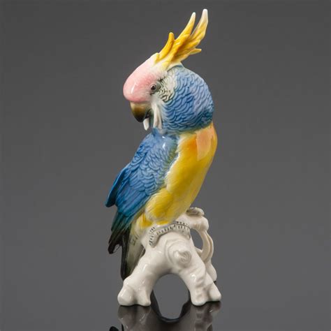 Статуэтка Попугай какаду фарфор роспись Karl Ens Карл Энс Германия 1919 1945 гг