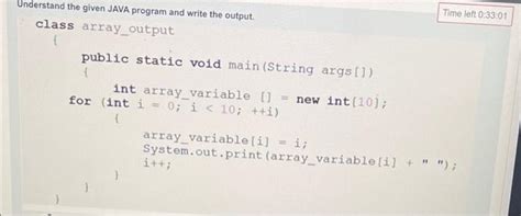 Solved Understand The Given Java Program And Write The