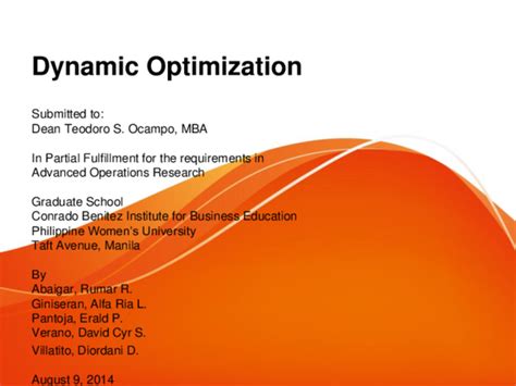 ppt dynamic optimization models