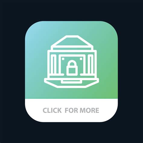 Bank Banking Internet Lock Security Mobile App Button Android And Ios